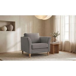 OTTO home Sessel &raquo;Arellano, Breite 93 cm&laquo; klassisches Design, mit Massivholzf&uuml;&szlig;en, Webstoff fein, Chenille 100% polyester Chenille, B/H/T: 93cm x 87cm