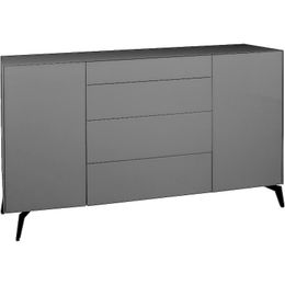 M&auml;usbacher Kommode &raquo;Imola&laquo; Kommode mit Glasfront und Glasoberplatte grau F&uuml;&szlig;e aus Metall,4 Packst&uuml;cke, 2 Stk., 2 Stk.