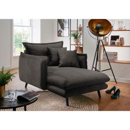 Home Affaire Loveseat &raquo;Lazio&laquo; moderner Sessel mit einer bequemen Polsterung, 2 Stk. Zierkissen grau 100% Polyester Velours, Bezugsfarbe anthrazit, B/H