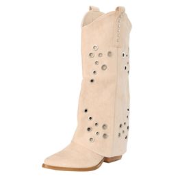 Salinyang Cowboy Boots female size 42 Light beige