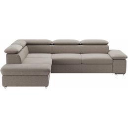 Sit & More sit&more Ecksofa &raquo;Valantine L-Form, B: 272 cm&laquo; mit Arm- & Kopfteilverstellung, optional mit Schlaffunktion grau 100% Polyester B/H/T: 272cm x 73cm x 