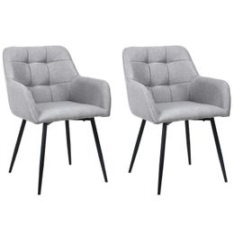 OTTO home Esszimmerstuhl &raquo;Bostony&laquo; () 2 Stk.gepolsterte R&uuml;ckenlehne, Armlehne und Sitzfl&auml;che, Sitzh&ouml;he 49 cm schwarz Stoff B/H/T: 58cm x 80cm x 61cm, 