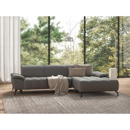 Sit & More sit&more Ecksofa &raquo;Cool L-Form&laquo; wahlweise mit Kopfteilverstellung und Vorziehsitz, motorisch grau B/H/T: 290cm x 79cm x 185cm, Luxus-Microfaser 