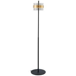 lumiCouture LED Stehlampe &raquo;Inside&laquo; LED-Modul 1 Stk. Warmwei&szlig; &Oslash; 30 cm x 146 cm, 2000 lm 2700 K, Metall/Glas, messingfarben/rauchglas schwarz 1, &Oslash; 30cm 