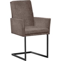 K+w Komfort & Wohnen K+W Komfort & Wohnen Armlehnstuhl &raquo;Kansas&laquo; () stabiles Hochkantrohr, Untergestell in Edelstahloptik oder schwarz braun B/H/T: 55cm x 96cm x 64cm, 