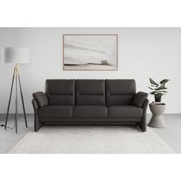 DOMO collection 3-Sitzer &raquo;Pina, schmale Armlehnen, mit Federkern, kompakt & elegant&laquo; Hoher Sitzkomfort, Luxus-Microfaser Lederoptik, grau, Breite 219 