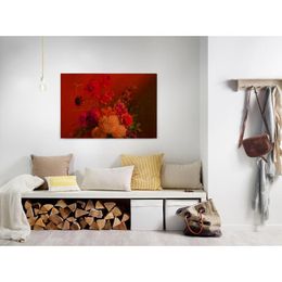 A.S. Cr&eacute;ation Leinwandbild &raquo;bouquet vibrant&laquo; Blumen Kunst 1 Stk. tlg. Keilrahmen Bild Blumen-Strau&szlig; Floral Leinwand-Bild Wohnzimmer modern bunt Holz, Stahl B/H/T: 