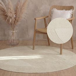 Ted Baker Wollteppich &raquo;Victoria , auch in rund&laquo; rund 18 mm H&ouml;he Naturteppich Wolle, Hoch-Tief-Design, Wohnzimmer, Schlafzimmer beige Oberfl&auml;che: 100% Wolle. 