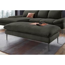 W.Schillig Hocker &raquo;enjoy&MORE&laquo; F&uuml;&szlig;e schwarz pulverbeschichtet, Breite 151 cm gr&uuml;n Chenille-Flachgewebe R66 (85% Polyester, 15% Nylon);Longlife Xtra-