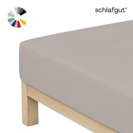 Schlafgut Spannbettlaken &raquo;Basic Cotton Bettlaken, 160 g/m&sup2;, 100% Baumwolle, Spannbetttuch&laquo; Spannbettlaken bis 20 cm Matratzenh&ouml;he, b&uuml;gelfrei und pflegeleicht 
