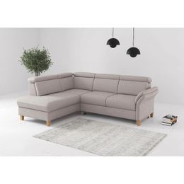 OTTO home Ecksofa &raquo;Glendale, L-Form&laquo; inkl. Kopfteilverstellung, wahlweise mit Vorziehsitz und Bettkasten beige 100% Polyester B/H/T: 247cm x 84cm x 