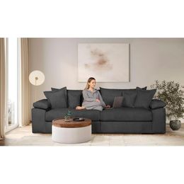 OTTO home Big-Sofa &raquo;Soft&Cosy XL, B: 246 cm - OTTO. Verl&auml;ssliche Qualit&auml;t.&laquo; Mega-Sofa, Cord oder Chenille-Struktur, mit Federkern & 4 Zierkissen grau 