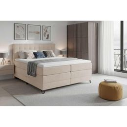 Home Affaire Boxspringbett &raquo;Ilona, Doppelbett, Polsterbett, Federkernbett, Komforbett, 160, 180 cm&laquo; inkl. Topper, zwei Bettk&auml;sten, Taschen-