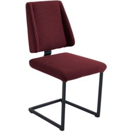 K+w Komfort & Wohnen K+W Komfort & Wohnen Esszimmerstuhl &raquo;Longbeach, Freischwinger&laquo; () 1 Stk.mit Gestell und Abstandshalter in Metall schwarz Struktur, Sitzkomfort rot B/H