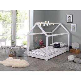 Vipack Kinderbett &raquo;Cabane, Kiefer massiv, Made in Europe, inklusive Rolllattenrost&laquo; wahlweise in 2 Farben und 2 Gr&ouml;&szlig;en erh&auml;ltlich, Bodenfreiheit ca. 2,5 cm 