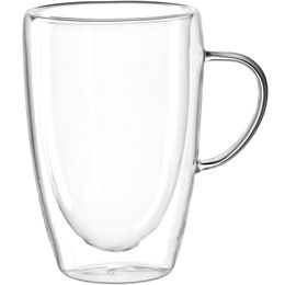Leonardo Gl&auml;ser-Set &raquo;DUO&laquo; doppelwandig, 4-teilig transparent Borosilikatglas &Oslash; 8,7cm x 13cm, 400ml, 4 Stk.