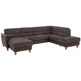 Home Affaire Wohnlandschaft &raquo;Palmera U-Form, B: 308 cm&laquo; optional Schlaffunktion & Bettkasten, Federkern braun 100% Polyester;Struktur (100% Polyester)