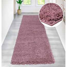 Bruno Banani Hochflor-Teppich &raquo;Shaggy Soft&laquo; rechteckig 30 mm H&ouml;he gewebt, Uni Farben, besonders weich und kuschelig, Kundenliebling lila Kunstfaser B : 67cm 1 Stk.