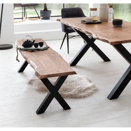 Home Affaire Sitzbank &raquo;Manhattan&laquo; mit Baumkante beige B/H/T: 160cm x 45cm x 38cm
