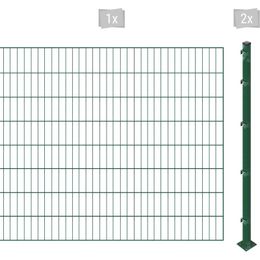 Arvotec Einstabmattenzaun &raquo;ESSENTIAL 160 zum Einbetonieren&laquo; Zaunh&ouml;he 160 cm, Zaunl&auml;nge 2 - 60 m gr&uuml;n Kunststoff, Stahl H/L: 160cm x 2m, Pfosten: 2 Stk.