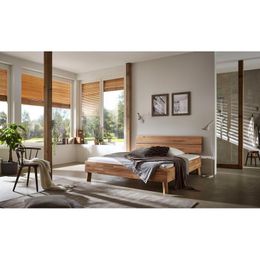 Home Affaire Massivholzbett &raquo;Chavot I&laquo; wahlweise in Kernbuche oder Wildeiche erh&auml;ltlich beige Liegefl&auml;che L&auml;nge B: 200cm x 160cm, H&ouml;he Bett: 77cm H&ouml;he