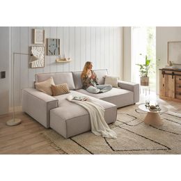 OTTO home Ecksofa &raquo;SHERWOOD XXL Leinenoptik 284, Big-Sofa L-Form, tiefe Sitzfl&auml;che 95 cm&laquo; Recamiere rechts/links, als Schlafsofa stellbar, Cord u. 