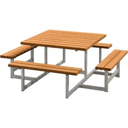 Plus Garten-Essgruppe &raquo;&raquo;Picnic&laquo; Kombim&ouml;bel&laquo; 1 Stk. tlg. 200x200x73/45 cm braun B/H/T: 200cm x 73cm x 200cm