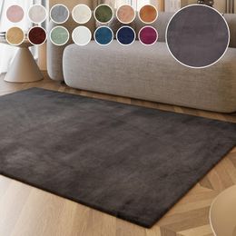 Esprit Hochflor-Teppich &raquo;Alice ESP-4377, Kunstfell&laquo; rechteckig 25 mm H&ouml;he Kaninchenfell-Haptik, besonders weich und dicht, f&uuml;r alle R&auml;ume grau Kunstfaser B :