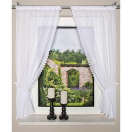 Home Wohnideen Scheibengardine &raquo;LEONA&laquo; Kr&auml;uselband 2 Stk. tlg. HxB: 125x75 wei&szlig; Polyester 125cm, Kr&auml;uselband, 75cm