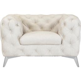 Home Affaire Chesterfield-Sessel &raquo;Glynis Sessel&laquo; aufw&auml;ndige Knopfheftung, moderne Chesterfield Optik, Fu&szlig;farbe w&auml;hlbar beige Struktur (100% Polyester)