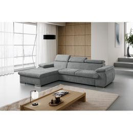WERK2 Ecksofa &raquo;Cosmo modern und bequem, Breite 282cm, L-Form&laquo; Eckcouch mit Schlaffunktion, Bettkasten & verstellbaren Kopfteilen 100% Polyester B/H/T: