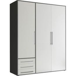 Schlafkontor Dreht&uuml;renschrank &raquo;Lyss Schrank, Kleiderschrank mit Dreht&uuml;ren&laquo; in verschiedenen Farben und Gr&ouml;&szlig;en erh&auml;ltlich grau Melamin B/H/T: 155cm x 194cm x 58cm, 