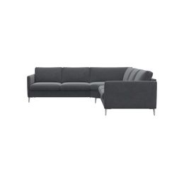 FLEXLUX Ecksofa &raquo;Fiore, gleichschenklig, bequem durch hochwertigem Sitzaufbau&laquo; schmale Armlehnen, super Sitzkomfort durch Kaltschaum, F&uuml;&szlig;e Alu grau 