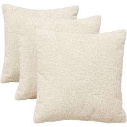 OTTO home Dekokissen &raquo;Lolland&laquo; Dekokissen mit F&uuml;llung, Sofakissen 3er Set 40x40cm beige Polyester B/L: 40cm, 3 Stk.