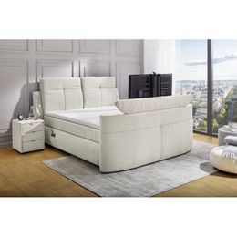 Jockenh&ouml;fer Boxspringbett &raquo;MOVIESTAR, mit Taschenfederkernmatratze H3-H4, inkl. LED-Beleuchtung&laquo; wahlweise Strukturstoff-Bezug oder Microfaser-Bezug, 180x200cm 