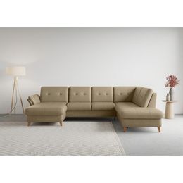 Sit & More sit&more Wohnlandschaft &raquo;G&ouml;teborg&laquo; inkl. Sitztiefenverstellung, wahlweise mit Bettfunktion & Bettkasten beige B/H/T: 327cm x 90cm x 226cm, Luxus-