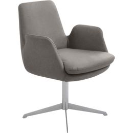 K+w Komfort & Wohnen K+W Komfort & Wohnen Drehstuhl &raquo;Cube&laquo; () R&uuml;ckholfunktion, Untergestell Edelstahloptik grau B/H/T: 63cm x 84cm x 65cm, Leder CLOUD