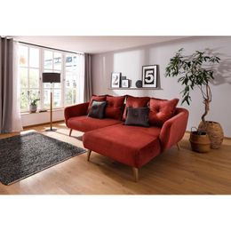 Home Affaire Ecksofa &raquo;Baggio formsch&ouml;ne Polsterecke, bequem, Breite 277cm, L-Form&laquo; Zierkissen inklusive orange B/H/T: 277cm x 80cm x 162cm, 