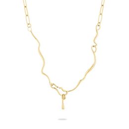 Liebeskind Berlin Damen Kette mit Anh&auml;nger &raquo;Schmuck Geschenk Edelstahl Halskette The Melting Organic&laquo; gold Edelstahl, L: 45 B: 3mm