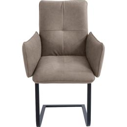 K+w Komfort & Wohnen K+W Komfort & Wohnen Freischwinger () Freischwinger, Gestell in Metall schwarz, Steppung im Sitz und R&uuml;cken braun B/H/T: 61cm x 95cm x 60cm, 