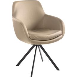 Musterring Esszimmerstuhl &raquo;Tavia&laquo; (Set) 2 Stk.Stativgestell Eisen schwarz, Drehfunktion optional, diverse Farben beige B/H/T: 62cm x 86cm x 66cm, 2 Stk., 