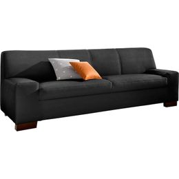 DOMO collection 2-Sitzer &raquo;Norma, zeitlos, kubisch und elegant, komfortabel, flache Armlehnen&laquo; schwarz B/H/T: 192cm x 74cm x 85cm, Kunstleder SOFTLUX ,