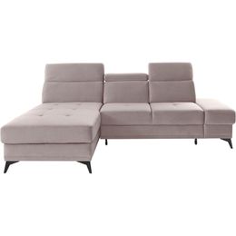 OTTO home Ecksofa &raquo;Cardiz L-Form&laquo; inkl.Kopfteilverstellung und Federkern wahlweise mit Schlaffunktion beige Webstoff (100% Polyester);Luxus-Microfaser