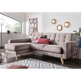 exxpo - sofa fashion Ecksofa &raquo;Nappa, kompakt und komfortabel, bequem, zeitloses Design, L-Form&laquo; tolle Detailverarbeitung, inkl. Bettfunktion und 