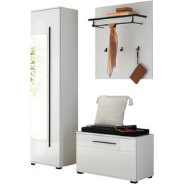 Home Affaire Garderoben-Set &raquo;Cantara, moderne Garderobe, Komplettset mit viel Stauraum&laquo; Komplett-Set, 3 Stk. tlg. B/H/T: 140cmcm x 201cmcm x 39cmcm