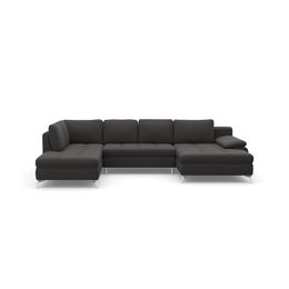 Sit & More sit&more Wohnlandschaft &raquo;Latigo U-Form&laquo; mit Recamiere, wahlweise mit Schlaffunktion und Bettkasten grau B/H/T: 326cm x 201cm, Luxus-Microfaser, 