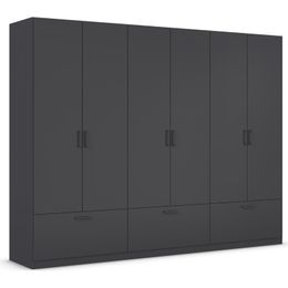 Rauch Dreht&uuml;renschrank &raquo;Kleiderschrank Schrank Garderobe W&auml;scheschrank BARI&laquo; mit Schubk&auml;sten und modernem Griff in Graumetallic MADE IN GERMANY grau 