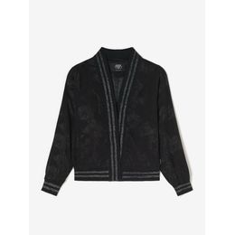 Le Temps Des Cerises Jacke 'Clavel' Damen Gr&ouml;&szlig;e XL schwarz / silber Sommerjacke