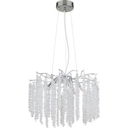 Globo LIGHTING H&auml;ngeleuchte &raquo;LAVERNE&laquo; G9 1 Stk. Kristall Luster chrom, G9 Fassung, luxuri&ouml;s, h&ouml;henverstellbar 6, &Oslash; 50cm H: 120cm, 1 Stk.