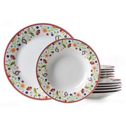 Ritzenhoff & Breker Tafelservice &raquo;Doppio Shanti, Teller Set, Geschirr-Set&laquo; 12 Teile, f&uuml;r 6 Personen bunt Porzellan 12 Stk.